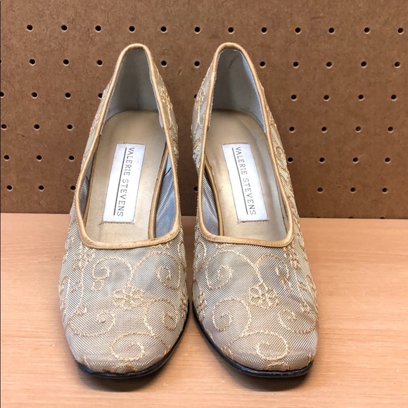 Valerie Stevens | Shoes | Valerie Stevens Sheer Fabric Heels Sz 7m | Poshmark